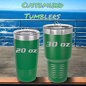 OEZZO Custom Tumbler, Double Wall Personalized Bottles, Laser Engraved Text for Special Occasions (Green, 20oz)