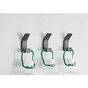 ALORE Bathroom Towel Hooks, Space Aluminum Coat Hook Robe Coat and Bath Brush Hook for Bath Kitchen Garage Hotel, Modern Heavy Duty Wall Mounted, Pack of 5(Black)