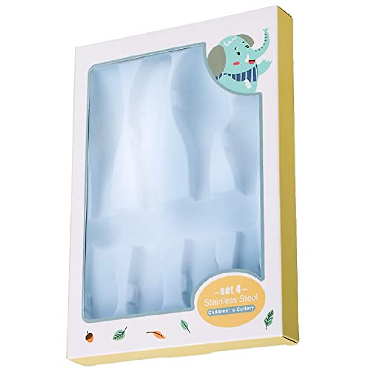 AIPNIS Personalized Kids Silverware 4 Piece Set,Custom Name Engraved Toddlers Tableware Set,Safe Reusable Child Cutlery Flatware Includes Fork Knife Table Spoons for Eating With Gift box