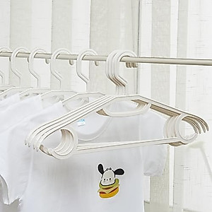 White Plastic Clothes Hangers 20 Pack,Adult Coat Hangers for Closet,Non-Slip Laundry Hangers,Room Essentials Basics Size Ideal for Everyday Use on Coats,Shirts,Pants,Dress,Skirts
