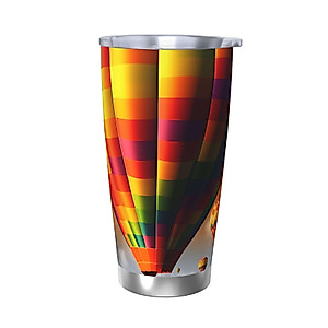 GDSHJKLW Hot Air Balloons Tumbler With Lid And Straw 20oz Stainless Steel Leakproof Travel Coffee Mug Double Wall Insulated Cup Gifts For Women Home Office