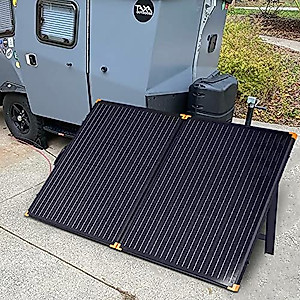 200W Solar Panel Charger with 20A PWM Charger Controller, SAE 8mm DC 5521 Anderson Output IP65 Waterproof Foldable Suitcase with Kickstand Power Emergency for Battery Generator Power Station