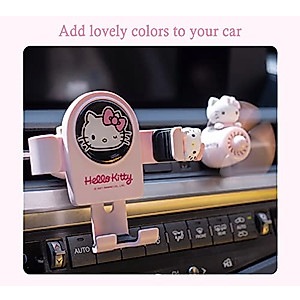 WIEEZN Cute Phone Mount for Car, Pink Cat Air Vent Clip Car Phone Holder Mount Fit for All Cell Phone, Pretty Car Accessories for Women and Girls
