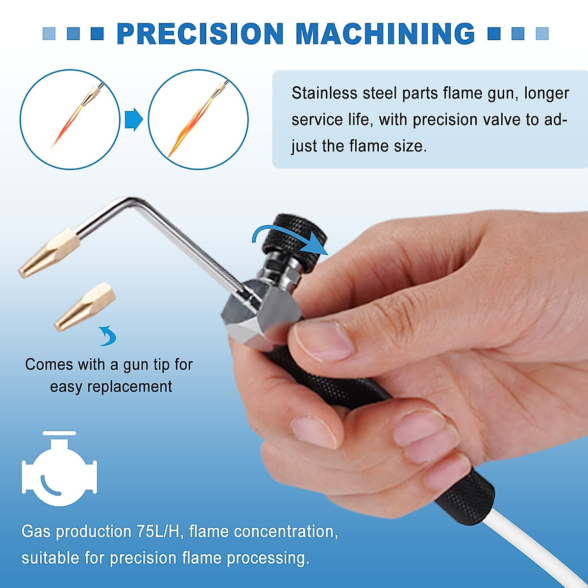 Saladulce Acrylic Flame Polisher Oxy-Hydro Generator Water Welder Flame Polisher 75L/H Acrylic Flame Polishing Machine (H160)