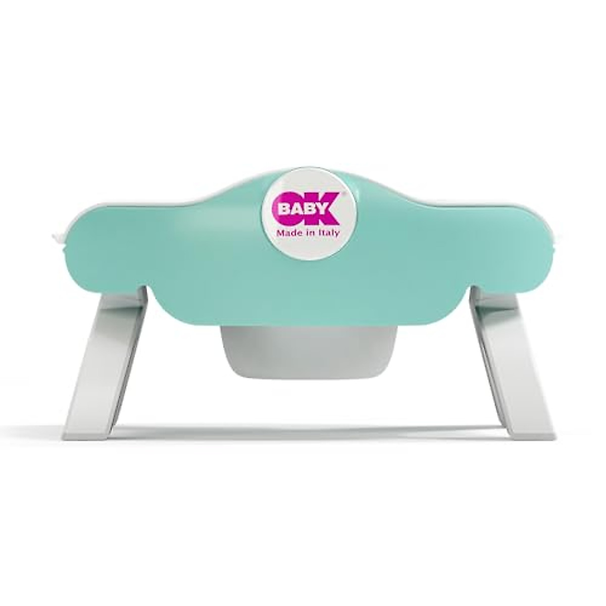 OKBABY On The Spot 3 in 1 Travel Potty Seat - Compact & Lightweight Design - Features Non-Slip Rubber Base - Removable Inner Bowl - Toilet Training Seat for Toddlers & Children, Turquoise