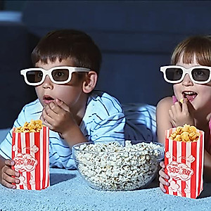 300 Pieces Paper Popcorn Bags 1 oz Nostalgic Red and White Striped Individual Popcorn Box Containers Disposable Popcorn Holder for Business Home Carnival Movie Party Supplies