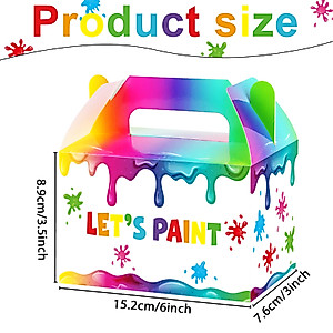 12 Pack Paint Art Party Boxes Painting Party Favor Candy Treat Boxes Paint Theme Birthday Goodies Valentine's Day Gift Boxes for Kids Birthday Baby Shower Party Decorations Supplies 6 x 3 x 3.5 Inches