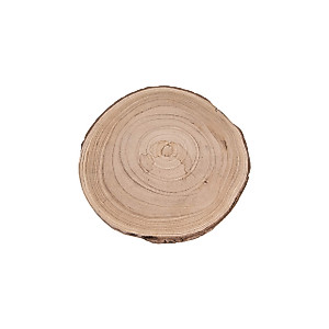 Creative Co-Op Large Paulownia Wood Pedestal with Metal Legs