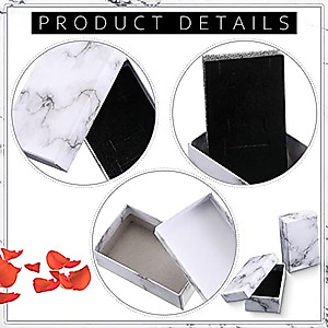 Thenshop 24 Pcs Jewelry Gift Boxes Cardboard Jewelry Boxes Packaging Mini Marble Gift Box for Necklace Pendant Jewelry Packaging for Small Business Bracelet Earring Ring 2 X 3.1 X 1.1 Inch