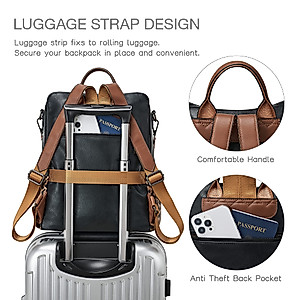 Shrrie Backpack Purse for Women Leather Backpack Fashion Designer Travel Backpack Convertible Shoulder Bag