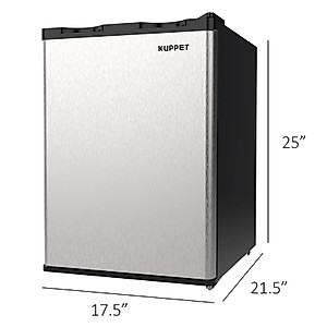KUPPET Upright Freezer, Compact Reversible Single Door Table Top Mini Freezers for Ice Cream/Breast Milk/Sea Food, Adjustable Removable Shelves, 2.1CU.FT (Black)