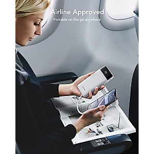 Portable Charger with Built in Cables, Portable Charger with Cords Wires Slim 10000mAh Travel Battery Pack 6 Outputs 3 Inputs 3A Fast Charging Power Bank for Samsung Google Pixel LG Moto iPhone iPad