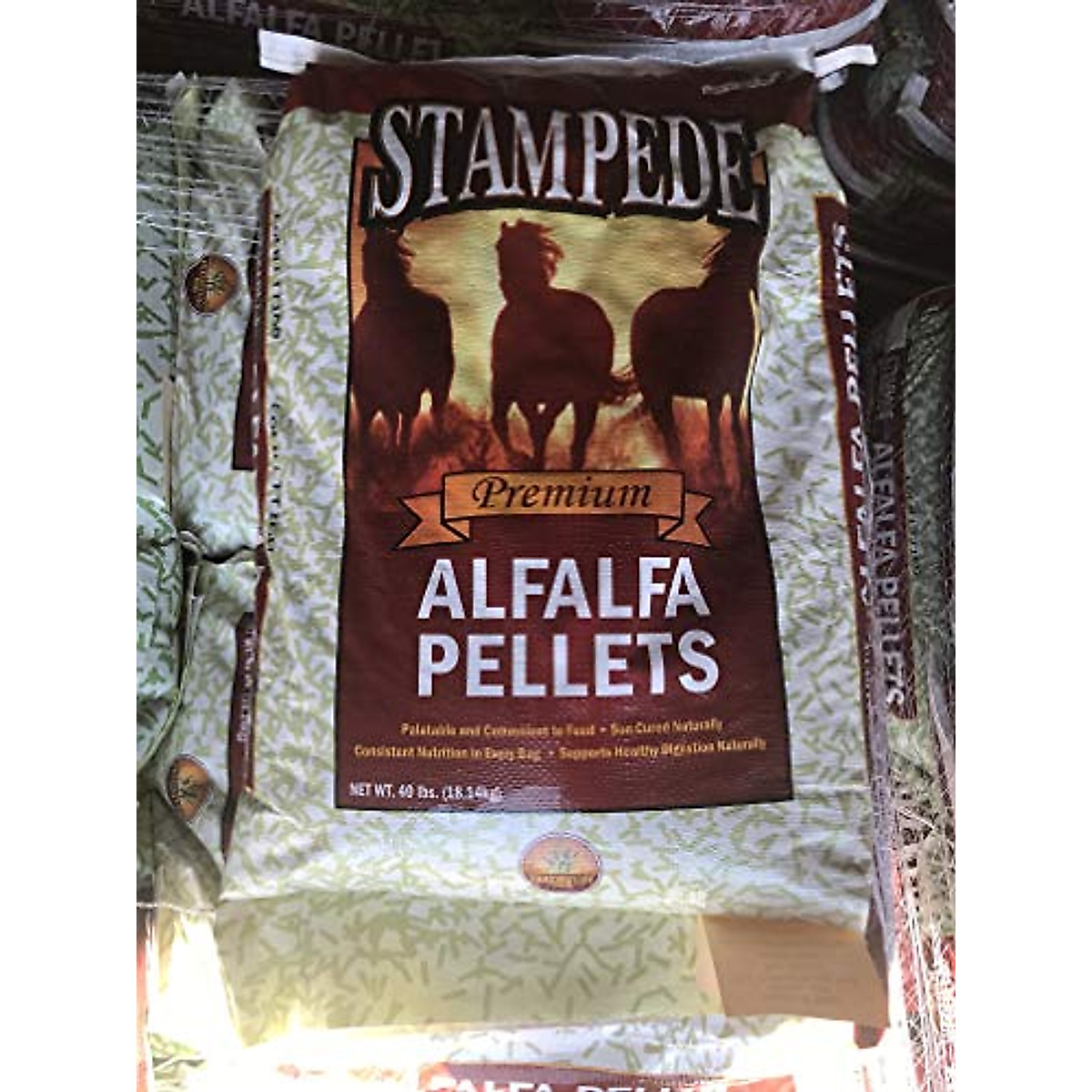 Stampede Alfalfa Pellets, Non-GMO - Perfect for Rabbits, Goats, Equine, and More! (40 lb)