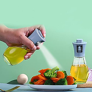 KALPAGA Oil Sprayer for Cooking, 2PACK Olive Oil Sprayer Mister, 180ml Glass Olive Oil Spray Bottle Versatile Oil Sprayer for Salad BBQ Kitchen Baking Roasting Grilling