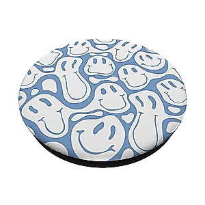 aesthetic trippy pastel liquid swirl dripping smile face PopSockets Standard PopGrip