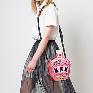 USTYLE Sparkling Bag for Women, Shoulder Purse Sequin Leather Bottle Shaped Crossbody Bag Clutch Purse Phone Wallet Shoulder Bags