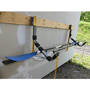 Tech Team KAYAK SUP STORAGE RACK FOLDS FLAT TO WALL 200 lb. CAPACITY WEB STRAPS RUBBER CUSHIONS