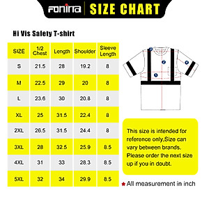FONIRRA Safety Reflective High Visibility Shirt for Men ANSI Class 3 Hi Vis Construction Work Shirts with Short Sleeve(Black,L)