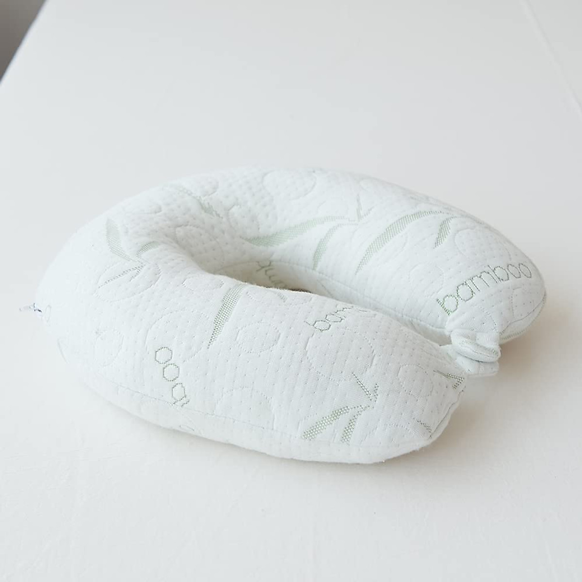 Memory Foam Travel Pillow - Cooling Rayon Made from Bamboo and Polyester Cover - U Shaped - Machine Washable - Great for Airplanes and Cars