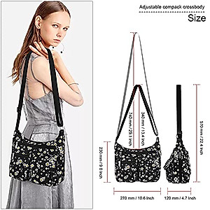 Kamo Crossbody Bag for Women - Multi-pocket Shoulder Bag Lightweight Messenger Bag Casual printed Purse Handbag Travel Bag