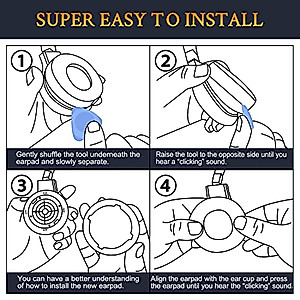 SOULWIT Replacement Ear Pads for JBL Live 400BT/Live 400 BT On-Ear Wireless Headphones, Earpads Cushions with Softer Protein Leather, Noise Isolation Foam - Black