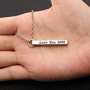 JJIA I Love You 3000 Necklace for Women Men Dad Mom Boyfriend Gifts Girlfriend Gifts Christmas Birthday Gifts