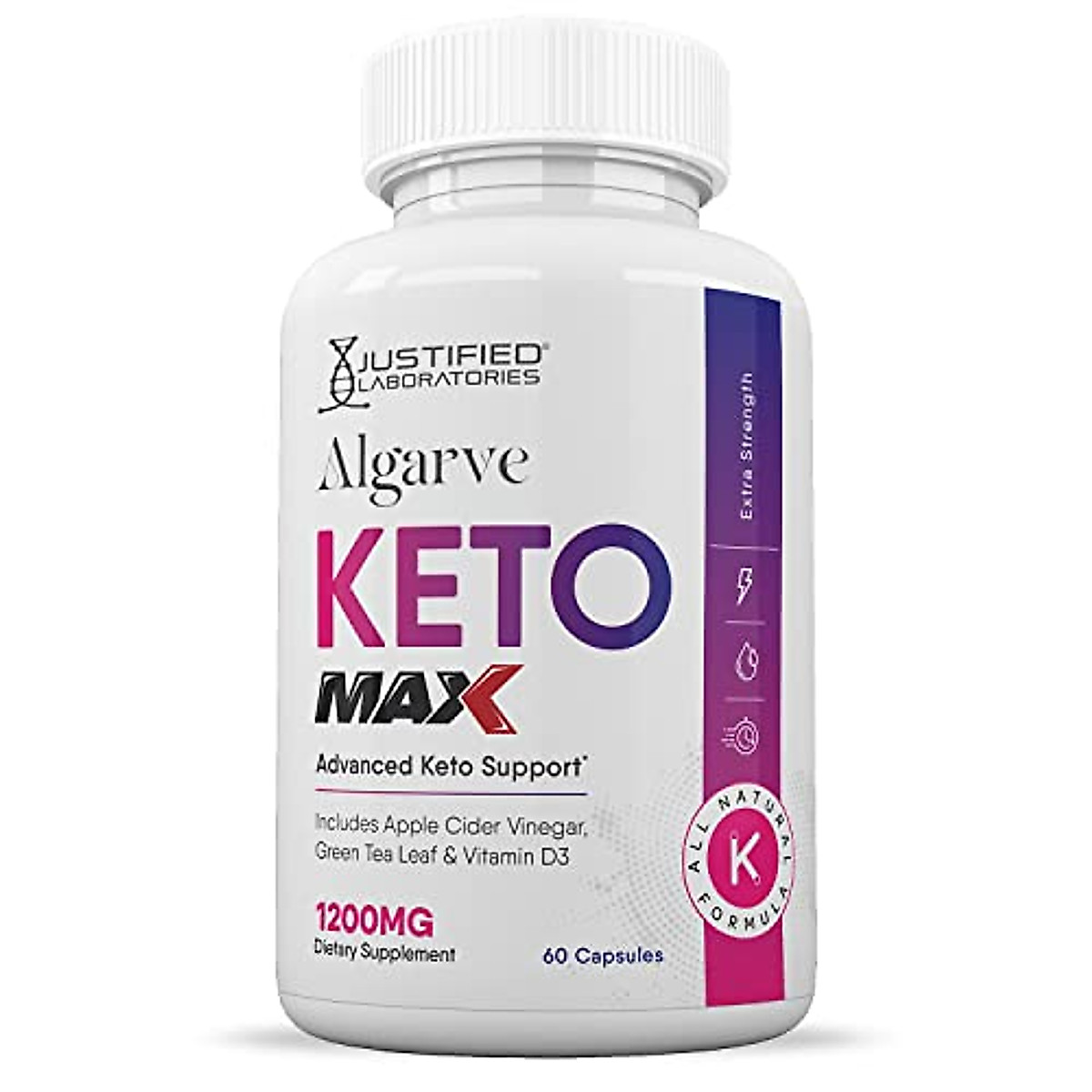 Justified Laboratories Algarve Keto ACV Max Pills 1675 MG Formulated with Apple Cider Vinegar Keto Support Blend 60 Capsules