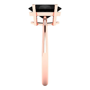 2.5ct Oval Cut Solitaire Genuine Natural Black Onyx Wedding Bridal Designer Anniversary Engagement Ring 14k Rose Gold 5.75