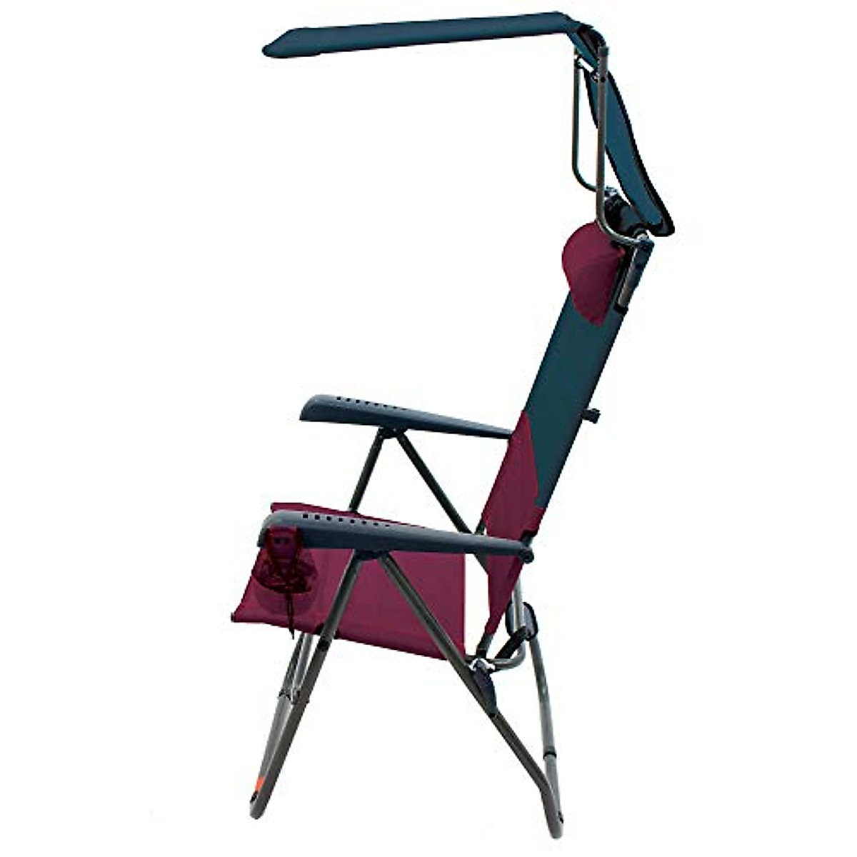 Rio Gear Hi-Boy 17" Extended Seat Height Folding Aluminum Canopy Chair - Charcoal/Oxblood