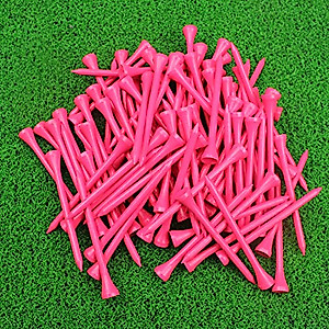 MYKUJA Pink Bamboo 3-1/4 inch Golf Tees (100-Pack) for Women & Girls - Classic Fit, Short Sleeve