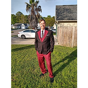 Men's Formal Wear Slim Fit 3 Piece Suit One Button Business Wedding Prom Suits Blazer Tux Vest & Trousers Purple