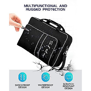 CONGDAREN Carrying Case for PS5 Travel Case for PS5 Protective Case Bag Suitable for PS5 Disc/Digital Edition Console, Controllers, Game Cards, Gaming Headset and Other Accessories