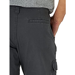 Wrangler Authentics Men's Relaxed Fit Stretch Cargo Pant, Anthracite Twill, 34W x 30L