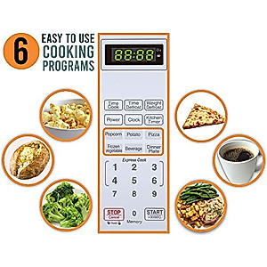 Farberware Countertop Microwave 1000 Watts, 1.1 cu ft - Microwave Oven With LED Lighting and Child Lock - Perfect for Apartments and Dorms - Easy Clean White, Platinum