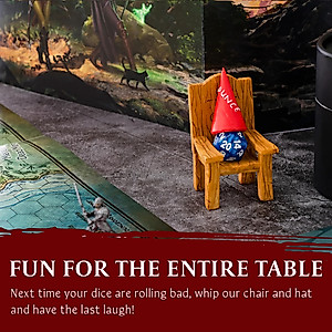 LYNX DND Dice Jail - Time Out Chair & Dunce Hat Punish Your Bad in Our of Shame Accessories/Gift for Dungeons and Dragons. Miniature Cap Works All D&D D20, D10, D8, D6, D4
