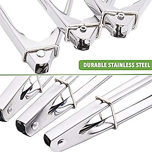 HINMAY Mini Tongs with Silicone Tips 7-Inch Small Serving Tongs, Set of 3 (Black White Gray)