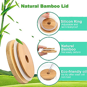 4 Pack Can Glass Set with Handle,24 OZ Mason Jar with Bamboo Lids and Glass Straws Can Shaped Glass Cups,Drinking Glasses, Pint Glasses for Smoothies, Tea, Cola, Juice,Soda (4 Pack)