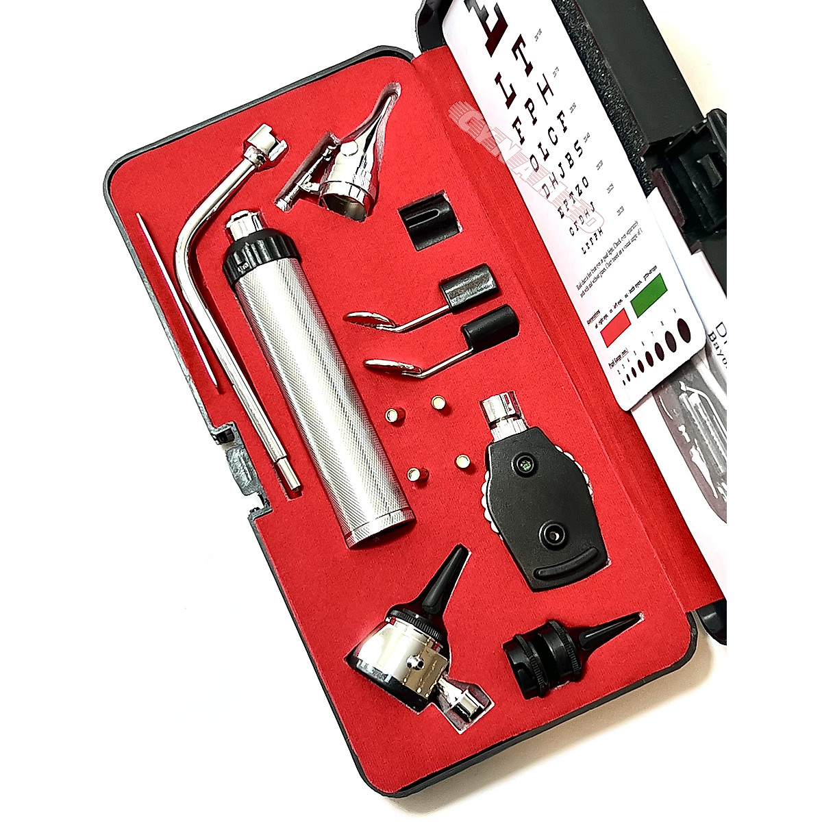 Cynamed New 3.2V Bright White Led Otoscope Set Includes 3 Sizes of reuseable Specula Plus Hard Case Plus 3 Replacement Bulbs Cynamed