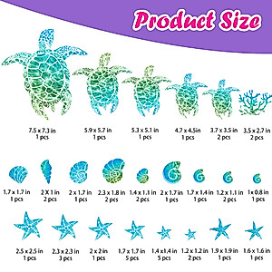 Desert Camel Sea Turtle Wall Decals Stickers Glow in The Dark Vinyl Ocean Under Bathroom Decor for Kids Life Bedroom Nursery Birthday Gifts, Sky Blue