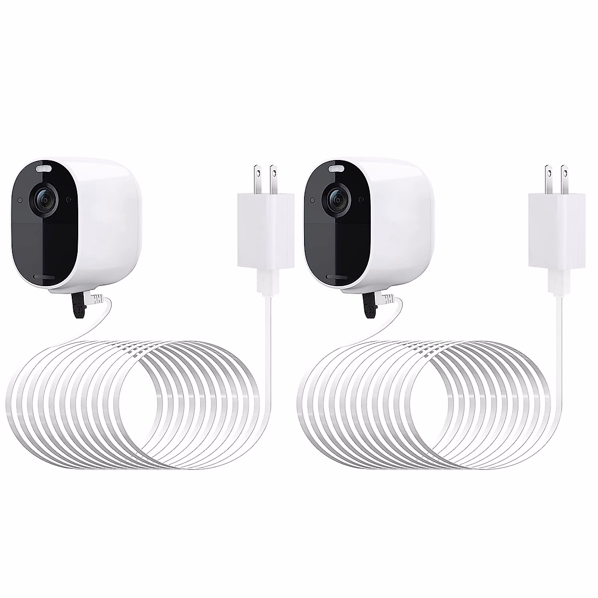 ALERTCAM 2Pack 30Ft/9m Power Adapter for Arlo Essential Spotlight/XL, Weatherproof Outdoor Power Cable Continuously Charging Your Arlo Essential Camera - White