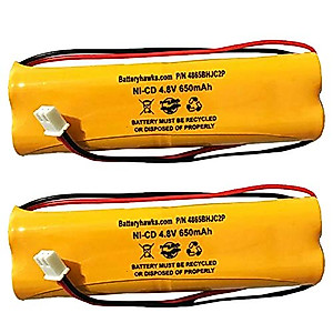 (2 Pack) D-AA650Bx4 Unitech Dual-LiteAll Fit E1021R Exit Sign Emergency Light NiCad Battery Pack Replacement LITHONIA 0120859 Ni-CD AA 650mAh 4.8V EJW-NI-CAD 800mah BYD D-AA650B-4