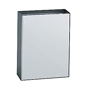 BOBRICK 279 ClassicSeries Stainless Steel Surface-Mounted Waste Receptacle, Satin Finish, 6.4 Gallon Capacity, 6" Length, 18" Height, 14" Width