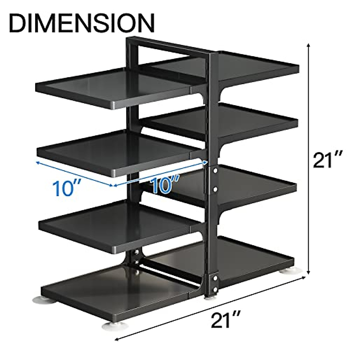 Pots and Pans Organizer for Cabinet, 8 Tier 21” Adjustable Cabinet Pan Organizer Rack Heavy Duty Pot Rack for Kitchen Storage, Snap-on Pot Pan Organizer with Panels for Stockpot and Steamer (Square)