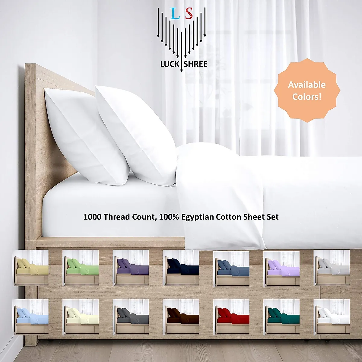 21" Extra DEEP Pockets 1000-Thread-Count, 100% Egyptian Cotton, 6-PC Sheet Set |1 Fitted, 1 Flat, 4 Pillowcases| 1000TC Soft Long Staple Cotton - Twin Size, Light Blue Color