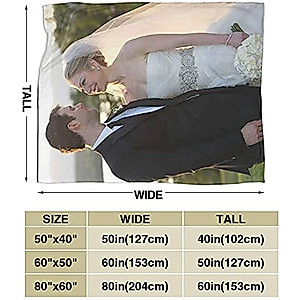 CAREFORM Custom Blanket with Photos Text Customized Blanket Personalized Flannel Throw Blankets for Christmas Halloween Fathers Mothers Adult Kid Birthday Valentines Day Gift(1 Photo,50x40 Inch)