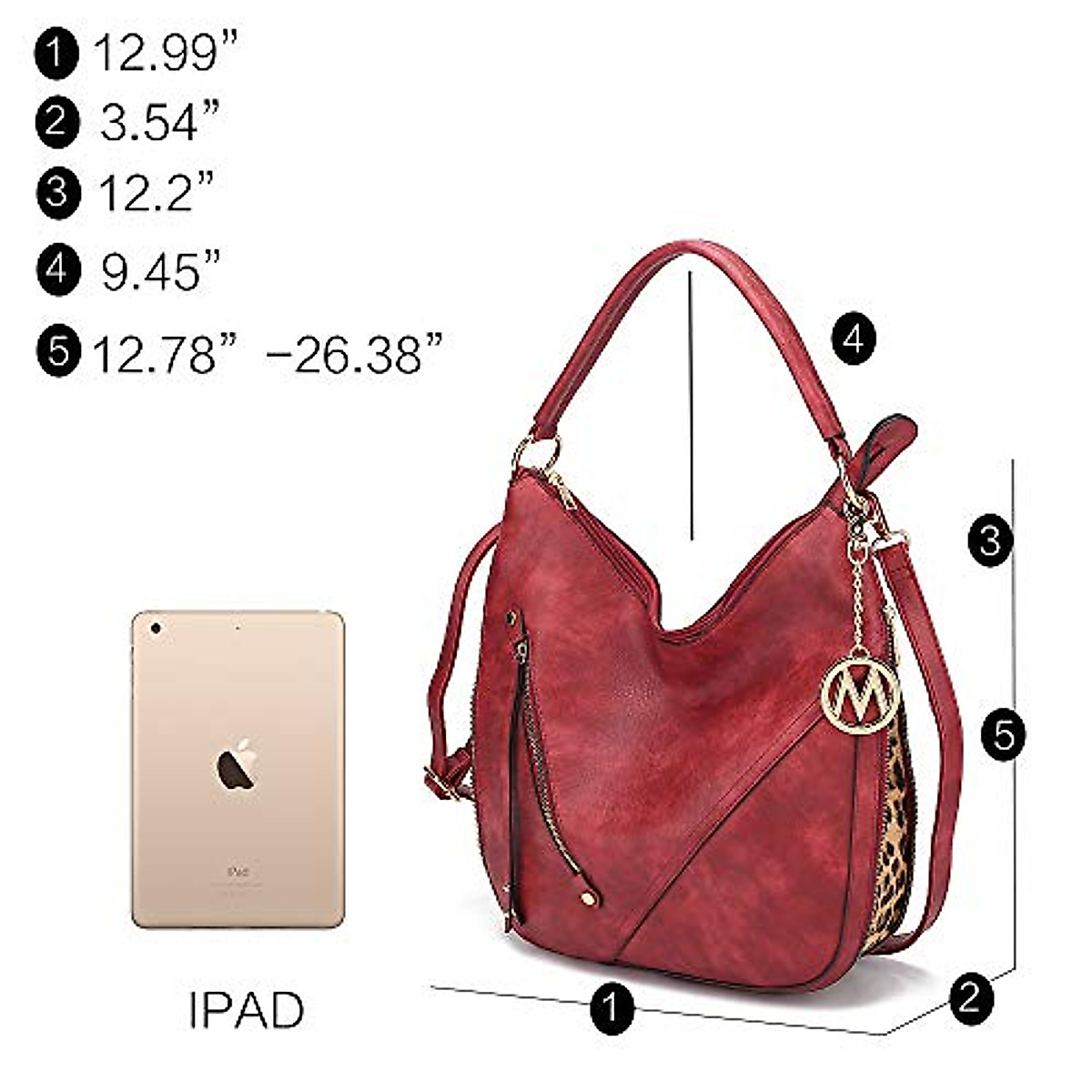 MKF Fashion Hobo Bag for Women – PU Leather Top Handle Handbag Purse – Crossbody Shoulder Strap Lady Pocketbook Lisanna Apricot