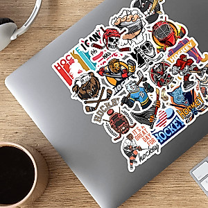 GOLEEX 20 Pack Pcs Waterproof Vinyl Hockey Stickers Items for Teens Men Adults Kids Sports Scrapbooks Planners Laptop Helmet Bottles Car Decals Sticker Packs Gifts for Sportsmen