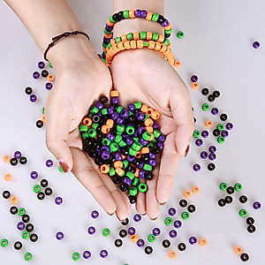 Efivs Arts Halloween Giant Crayon Beads,Pony Beads Halloween Beads Big Spcaer Beads for Halloween DIY Crafts - Approximately 1000pcs(6 x 9 mm)