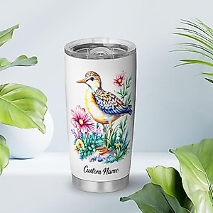 Sandpiper Gifts, Personalized Tumbler with Sandpiper Animal’s Name – Custom Cup for Animal Lovers, Gift for Women, Men, Boys, Girls, Gift for Birthdays & Christmas, 20oz Steel Coffee Cup 038CuQ