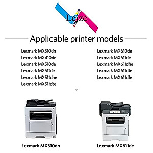 Leize Remanufactured Lexmark 60F1H00 601H Toner Cartridge use for Lexmark MX410de MX310dn MX611de MX510de MX310 MX410 MX510 MX511 MX610 MX611 Printer (High Yield 10,000 Pages, 1-Pack Black)